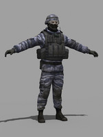 3d human military soldier model
