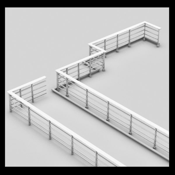 handrail rail metal 3ds