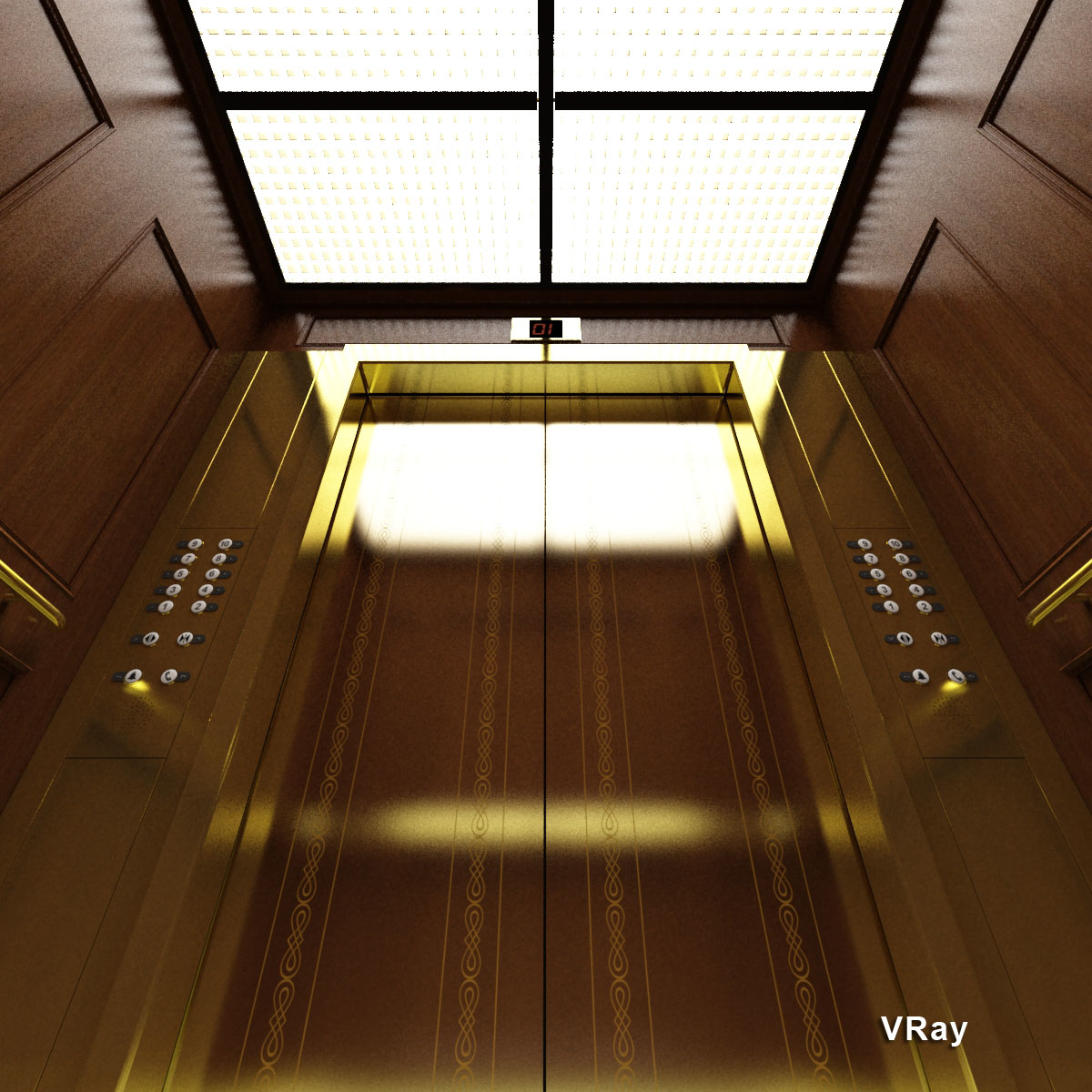 passenger elevator wood paneling max