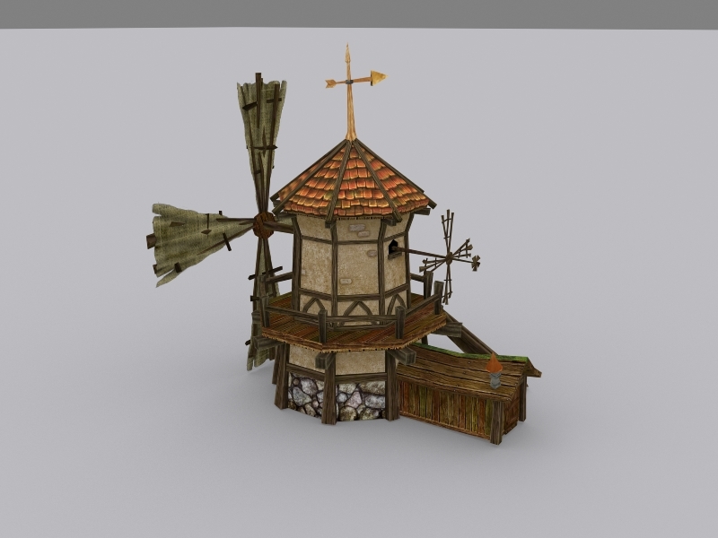 3d medieval fantasy windmill