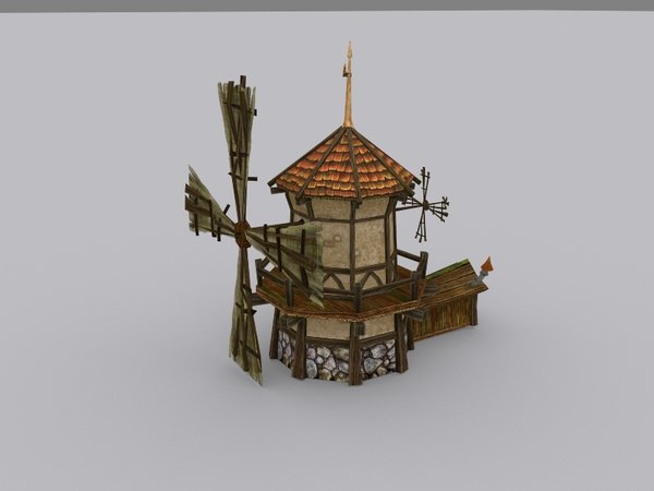 3d medieval fantasy windmill