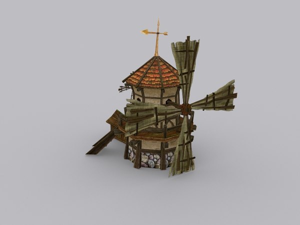 3d medieval fantasy windmill