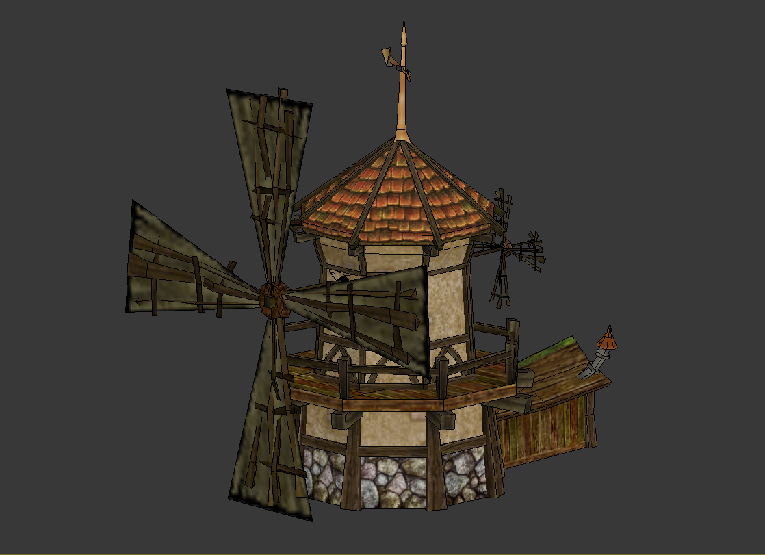 3d medieval fantasy windmill