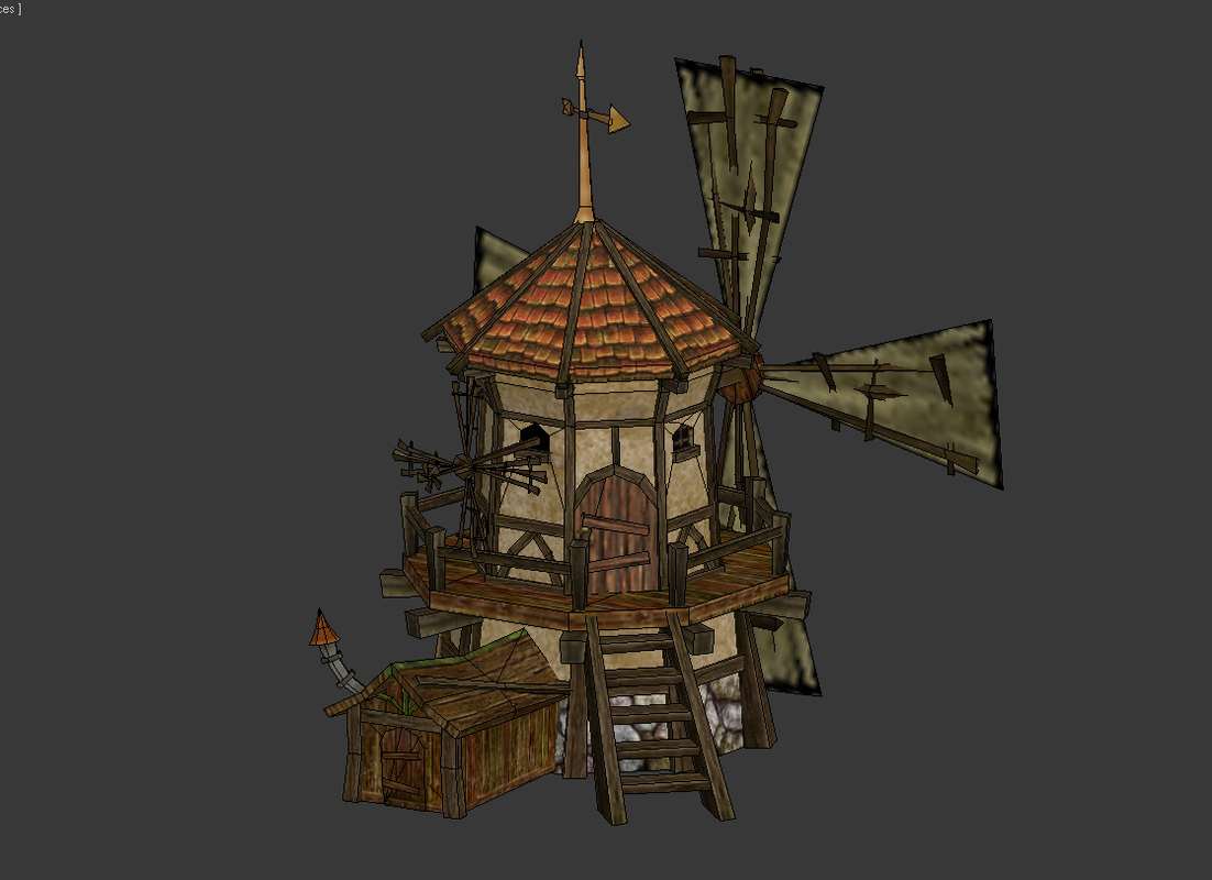 3d medieval fantasy windmill