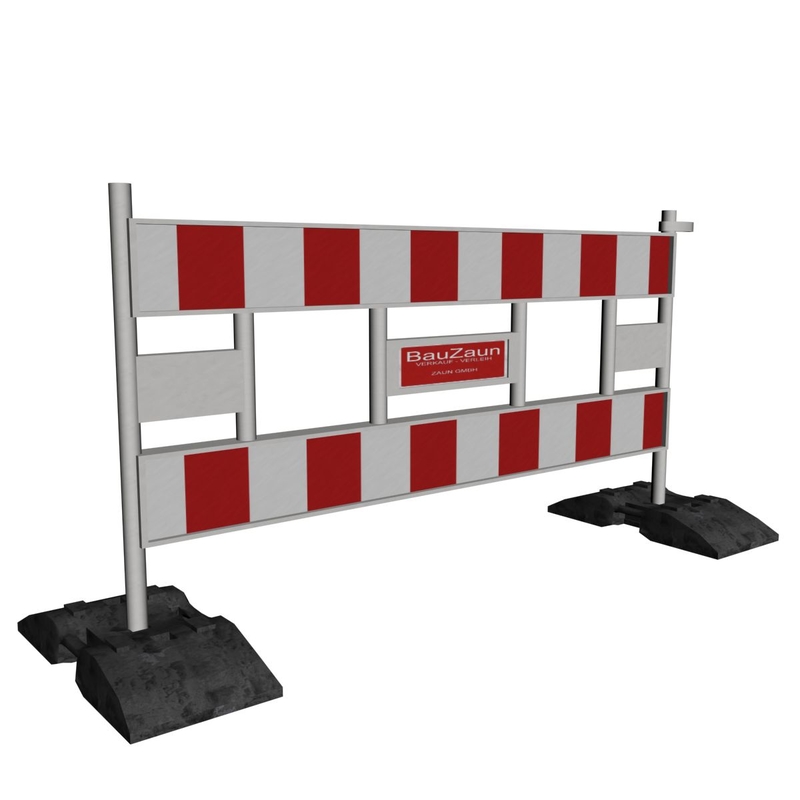 3d red-white construction barrier
