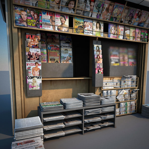 newspapers shop 3d model