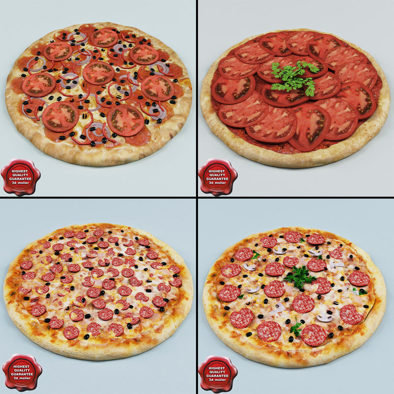 3d model pizzas modelled