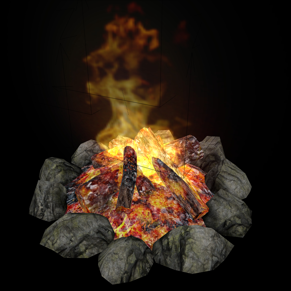 glsl campfire animation 3d blend