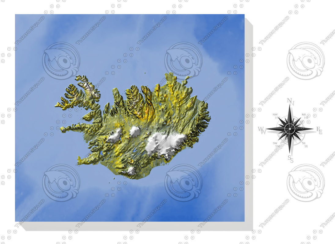 iceland resolution relief maps 3d model