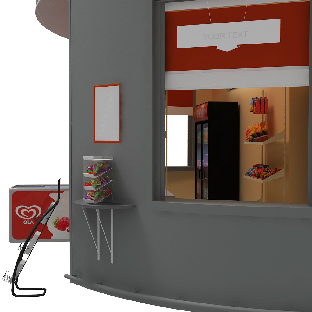 3d kiosk furniture building model