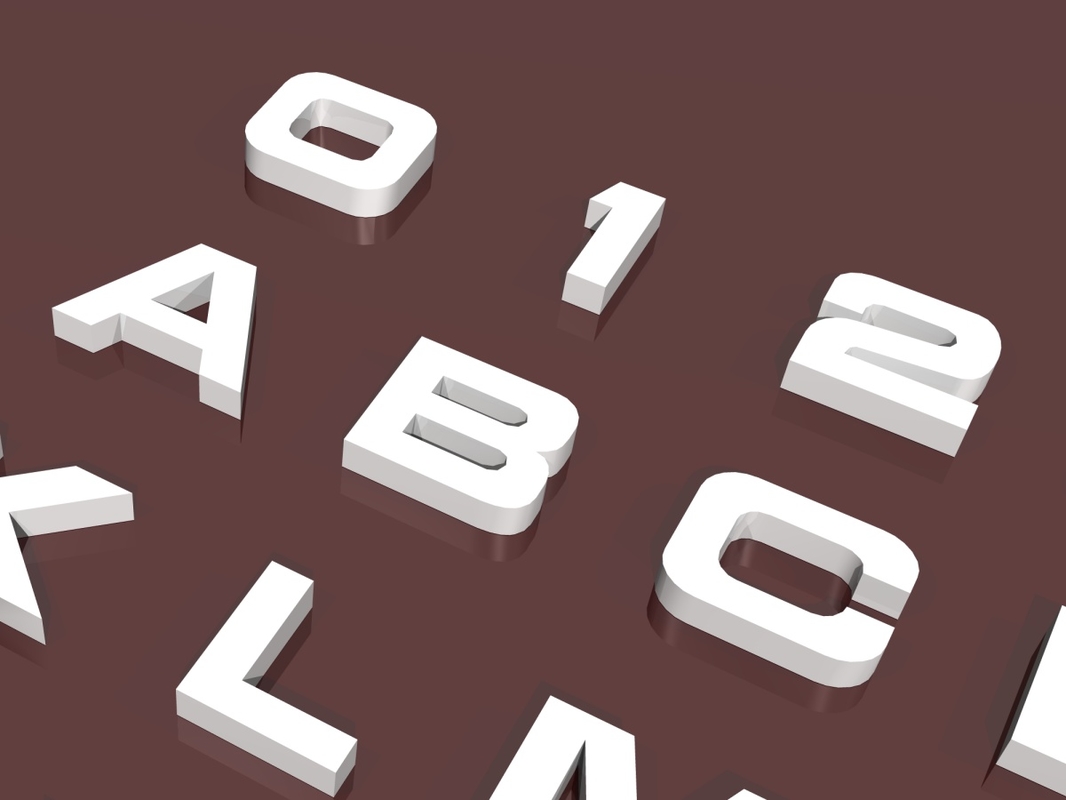 3d letters 3 font alphabet
