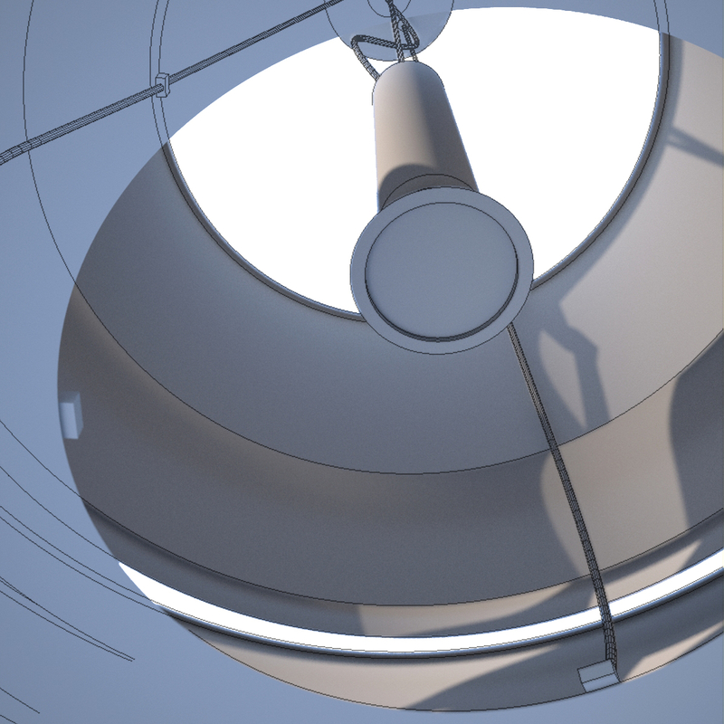 3d model modern ceiling light fixture