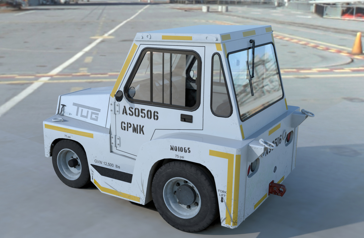 tow tractor tug obj