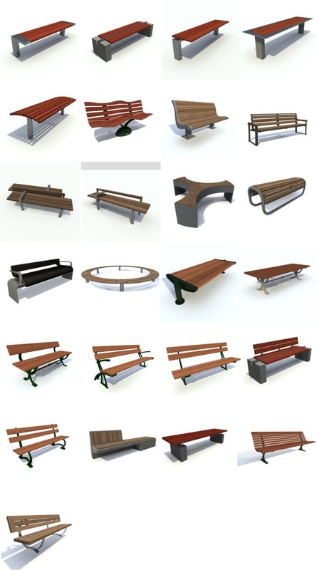 3d model benches
