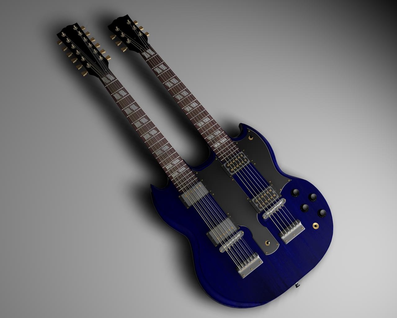 gibson sg double neck 3d 3ds