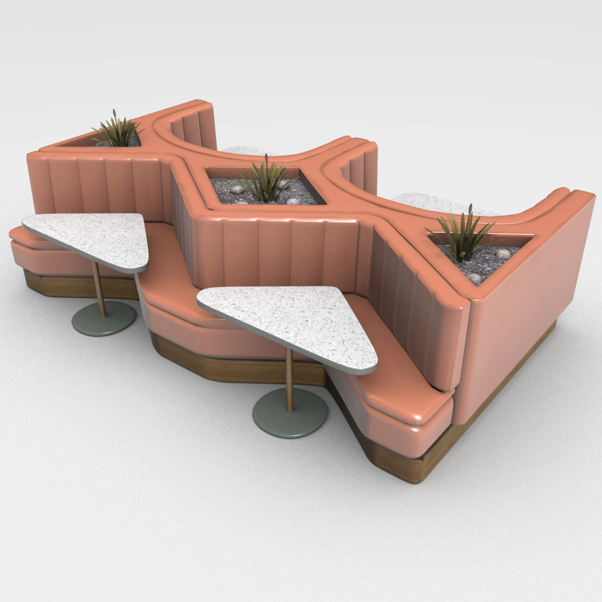 3d model booth restaurants