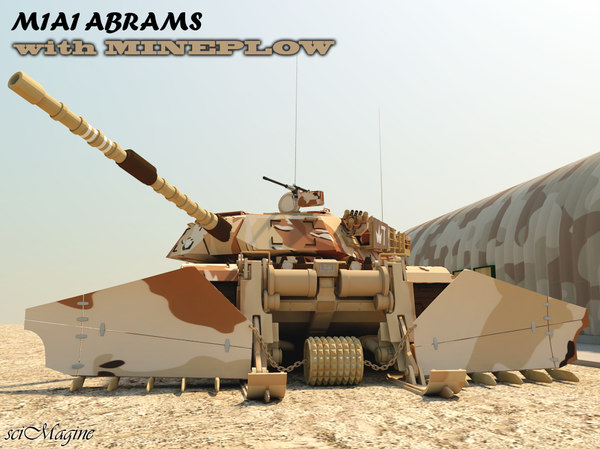 MINE PLOW가 장착 된 M1A1-ABRAMS 3D 모델 - TurboSquid 686376