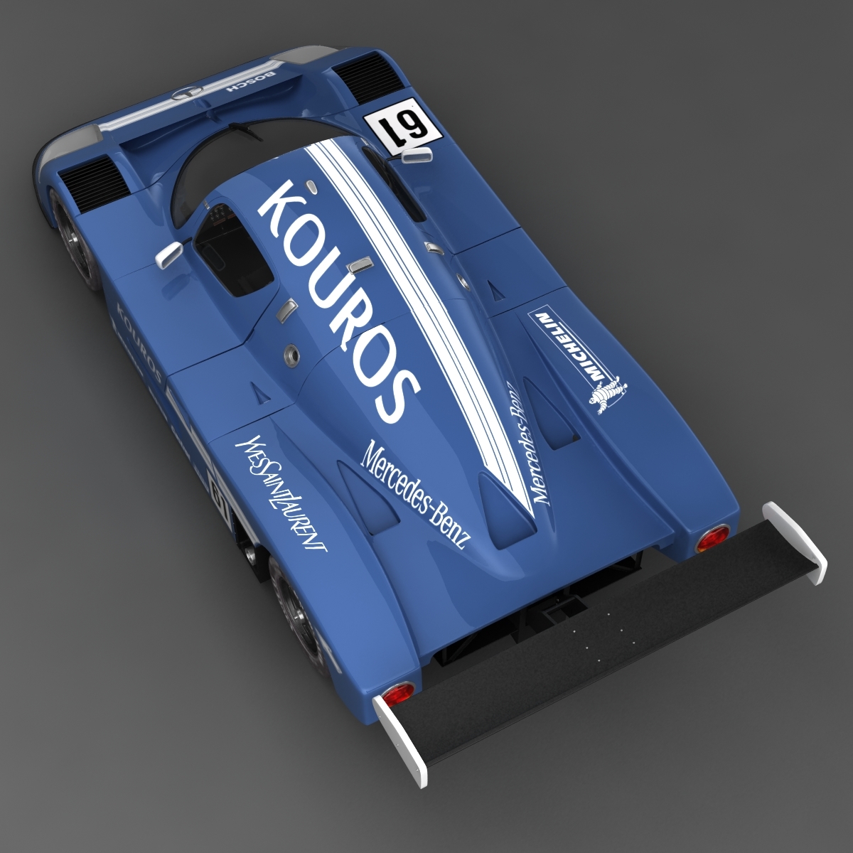 mercedes sauber c9 blue 3d model