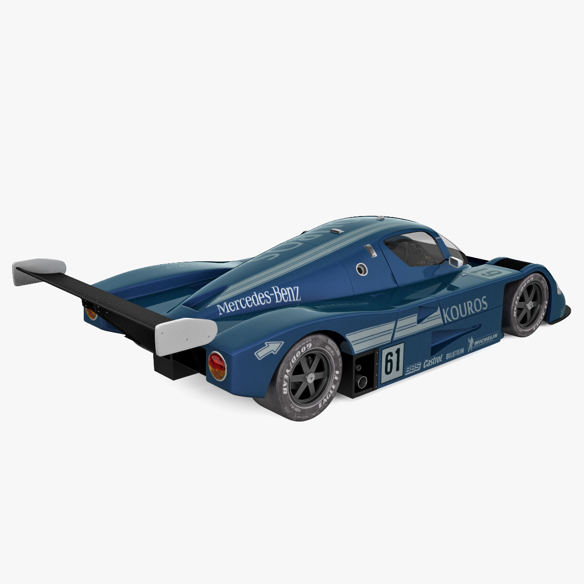 mercedes sauber c9 blue 3d model