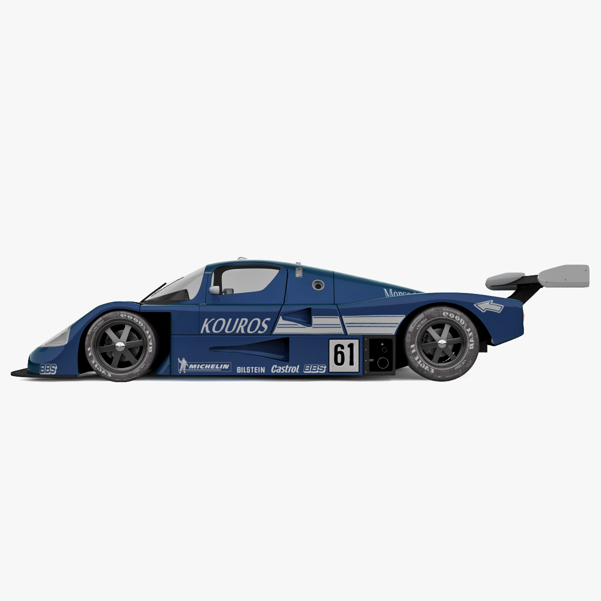mercedes sauber c9 blue 3d model