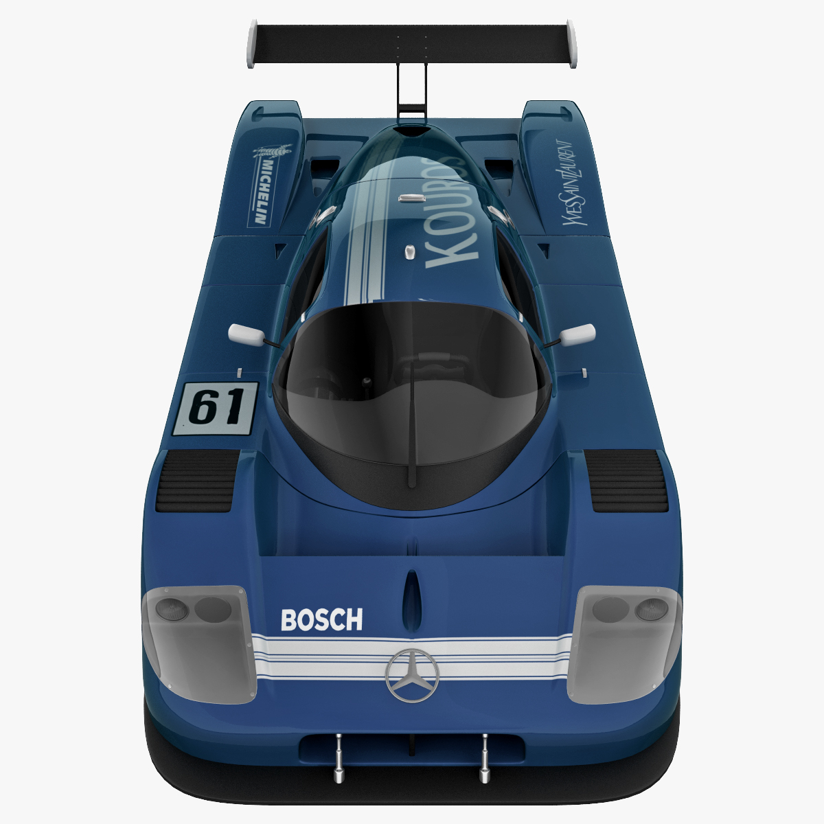 mercedes sauber c9 blue 3d model