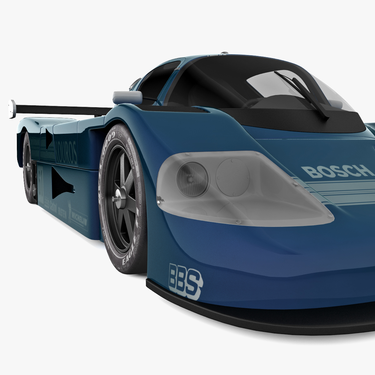 mercedes sauber c9 blue 3d model
