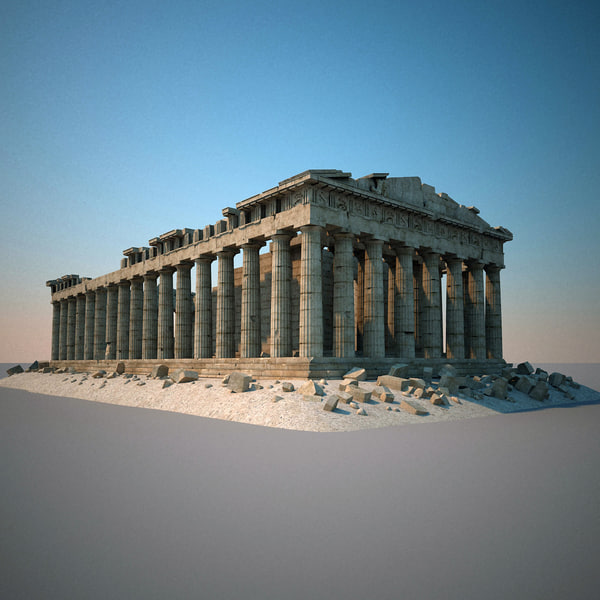 3d max parthenon modelled