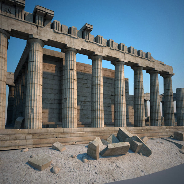 3d max parthenon modelled