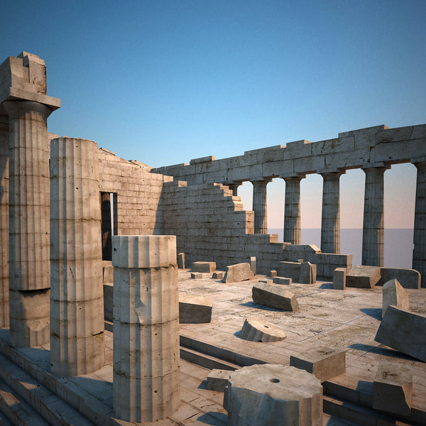 3d max parthenon modelled