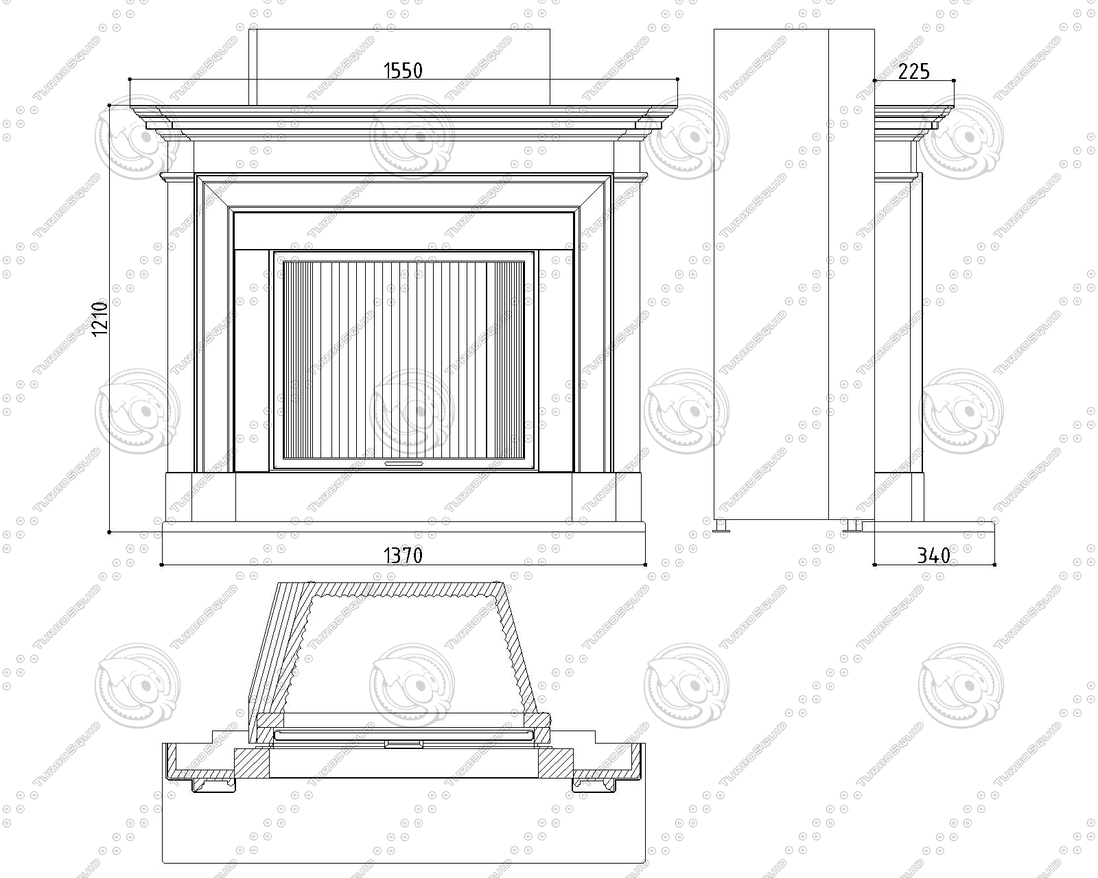 3d model of fireplace 41