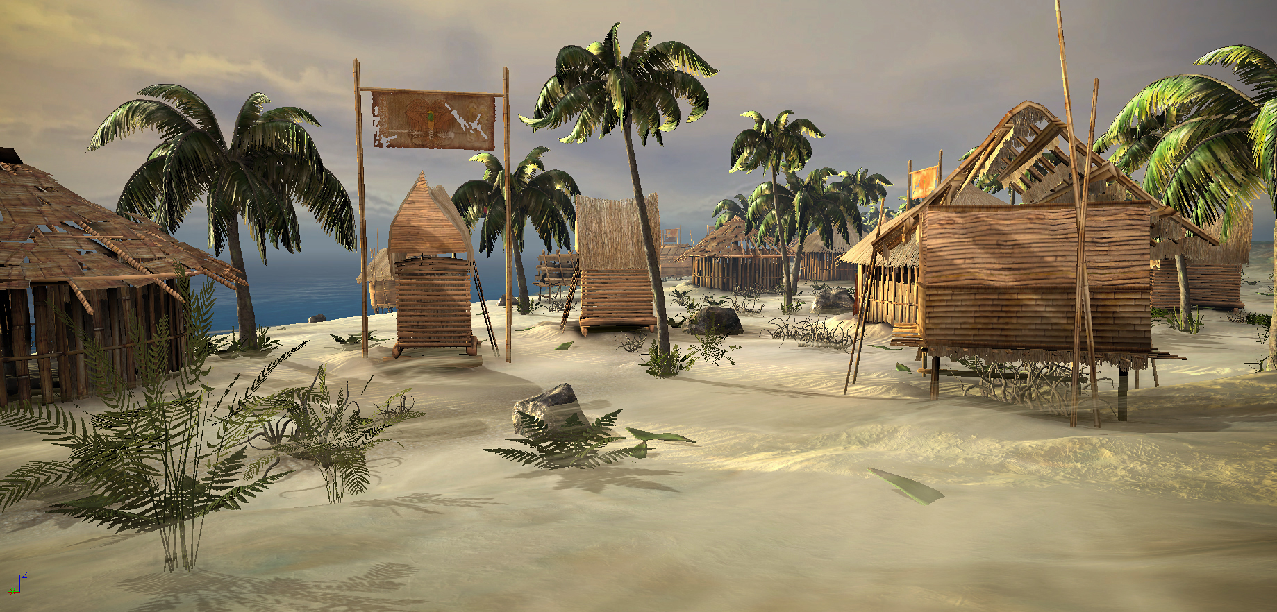 3d terrain island tropical model