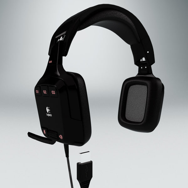 headphones logitech g35 3d model