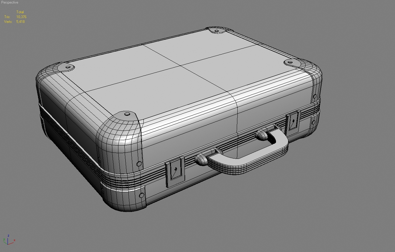 modern aluminium suitcase 3d model