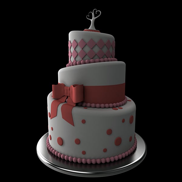 3d model stylized wedding cake