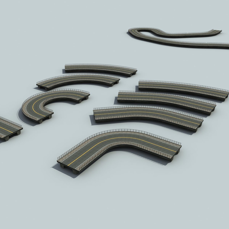 3d road set modelled