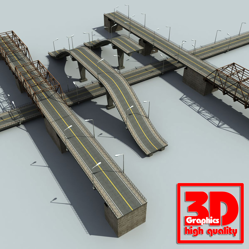 3d model road bridge