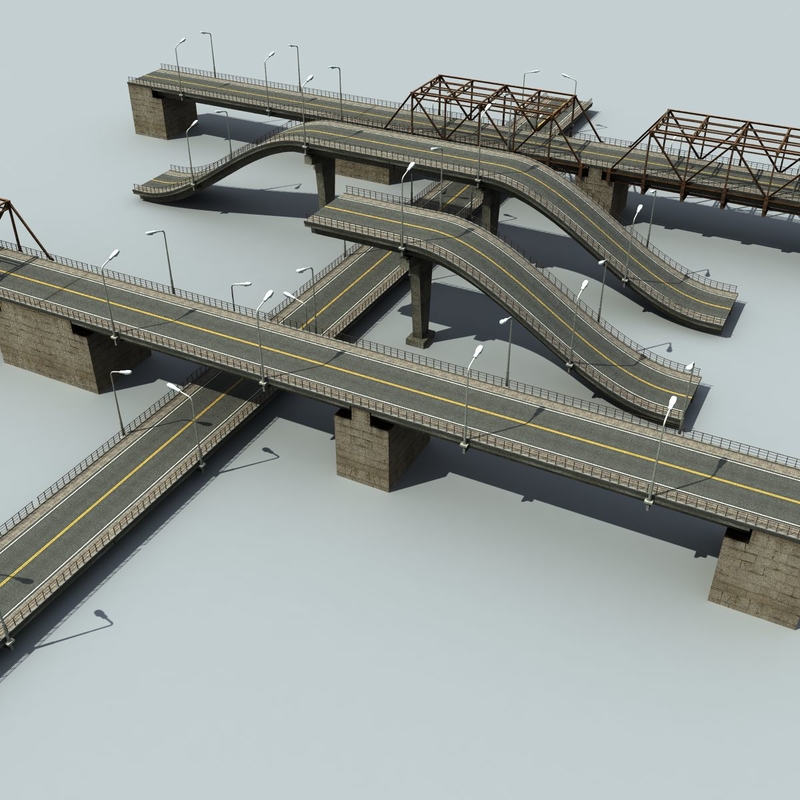 3d model road bridge