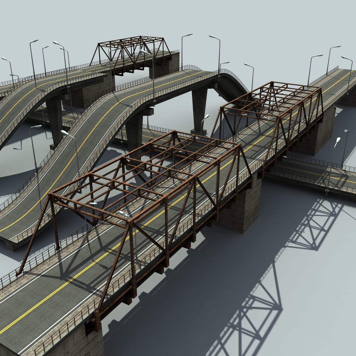 3d model road bridge