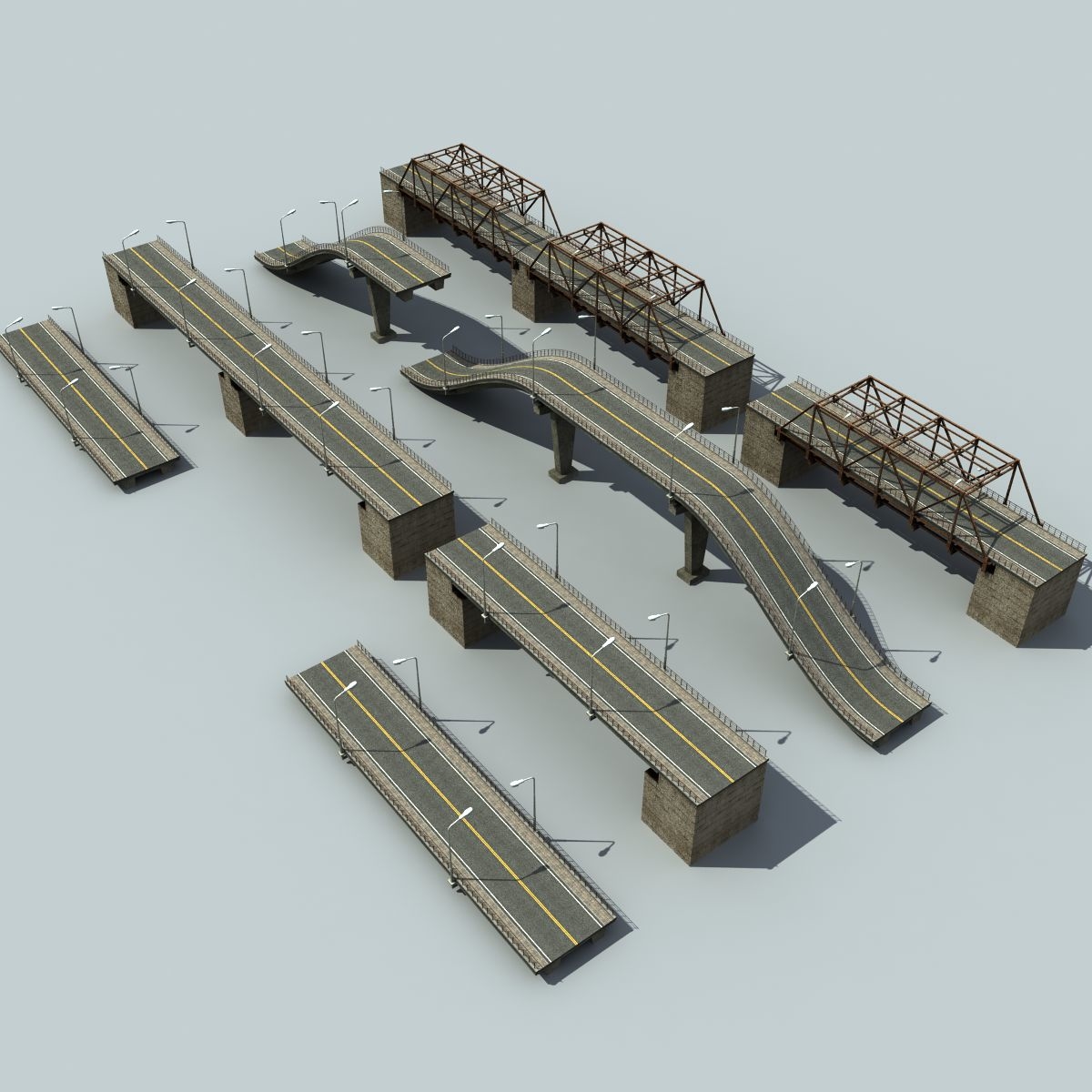 3d model road bridge