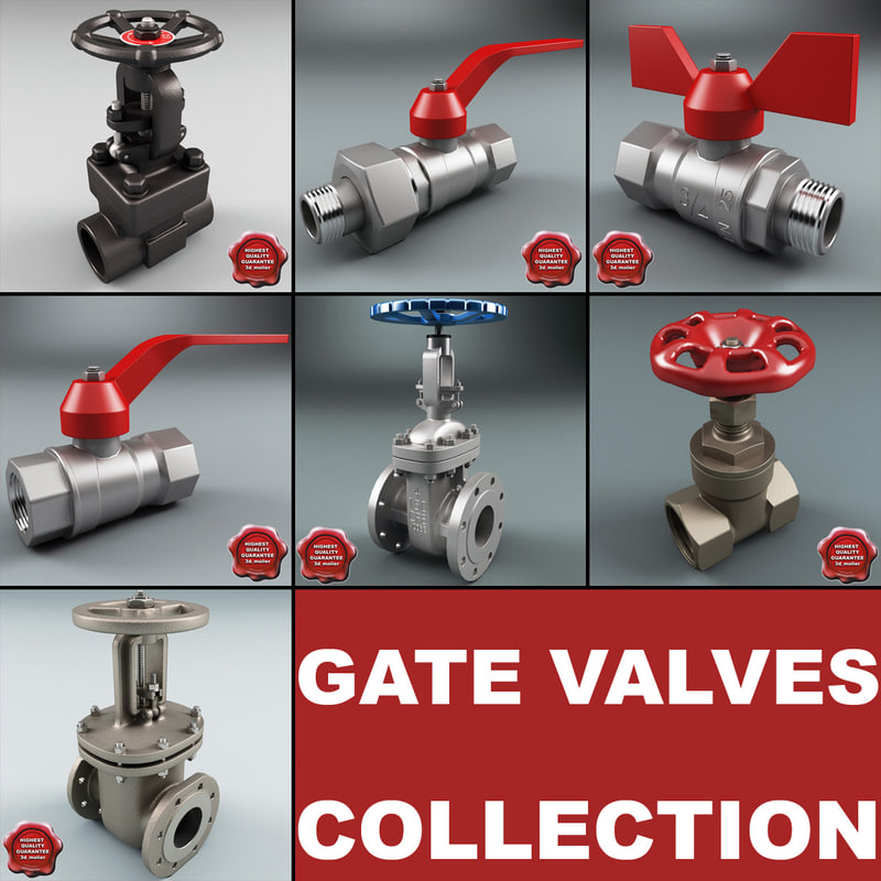 gate valves v3 3d 3ds