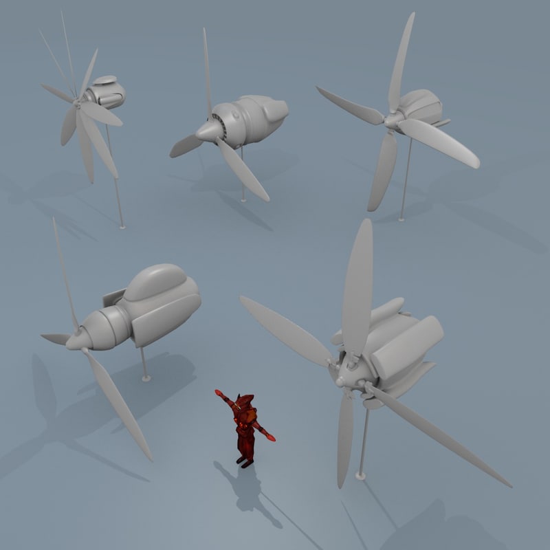 3d propeller motors model