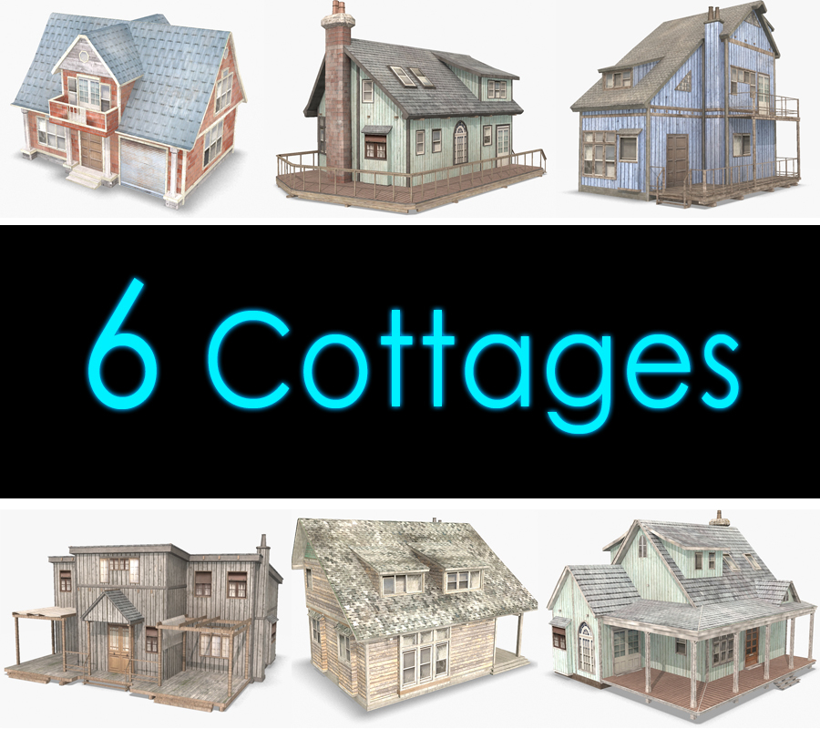 3d cottage houses