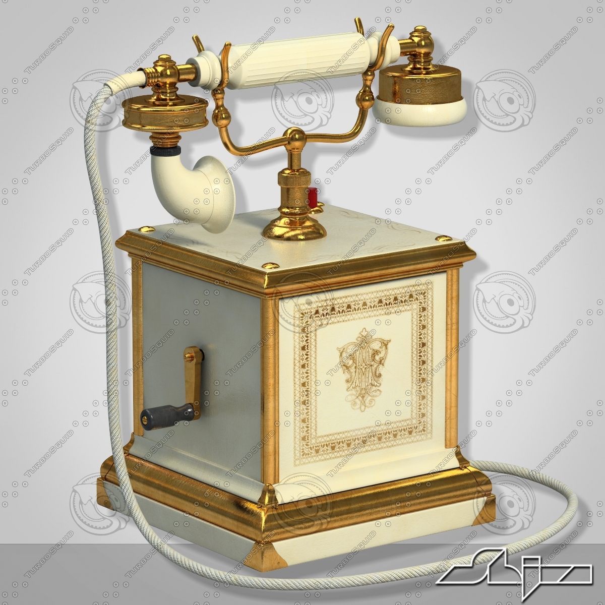 retro telephone 3d model