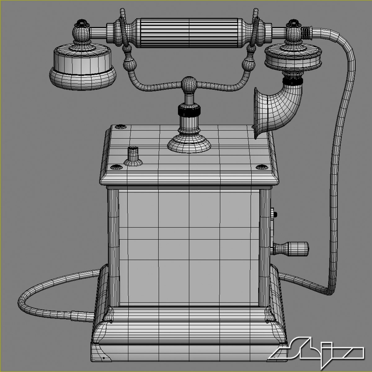 retro telephone 3d model
