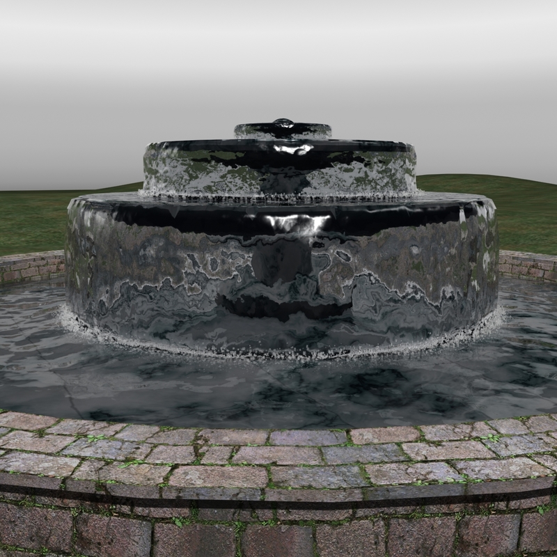 3d realistic water fountain animation model