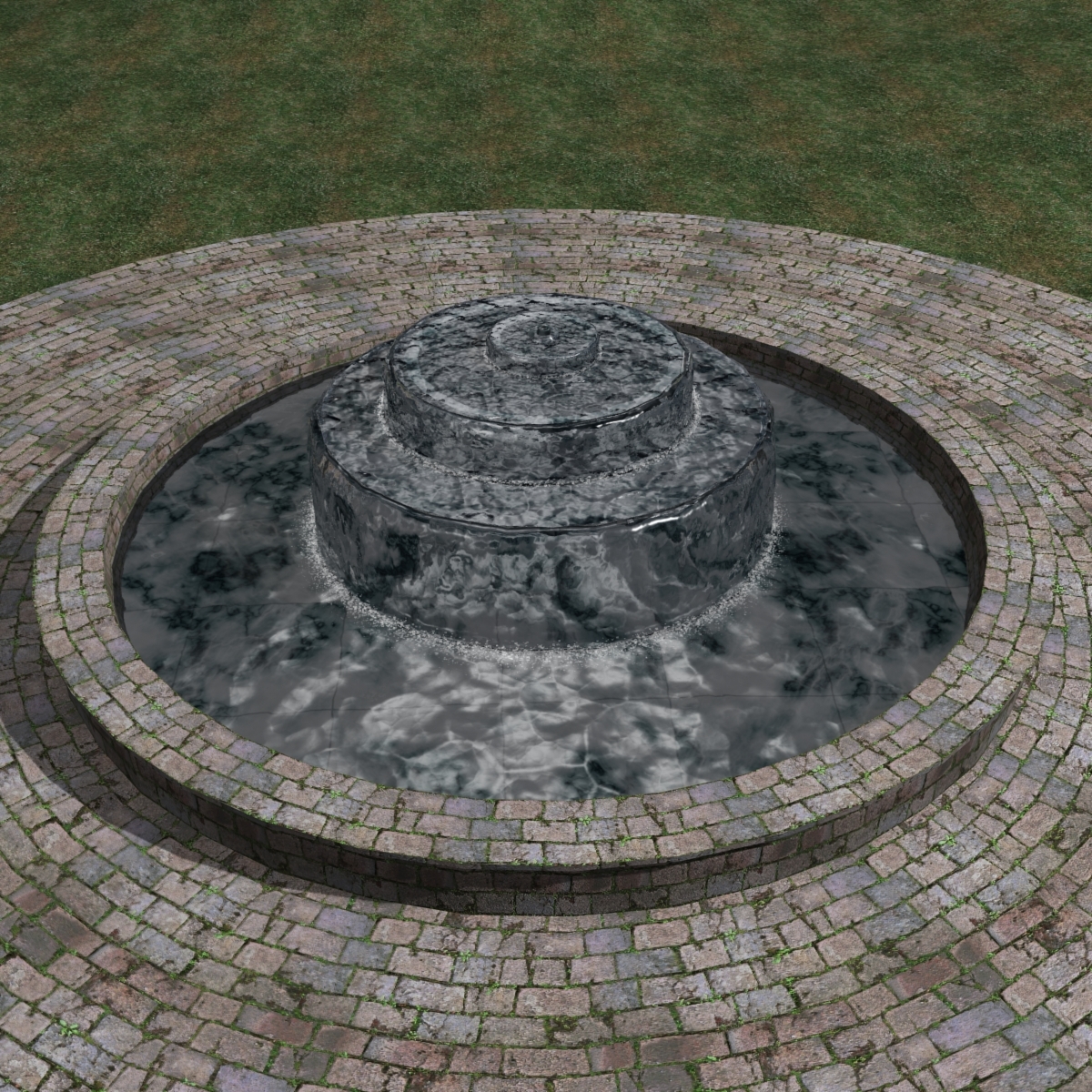 3d realistic water fountain animation model