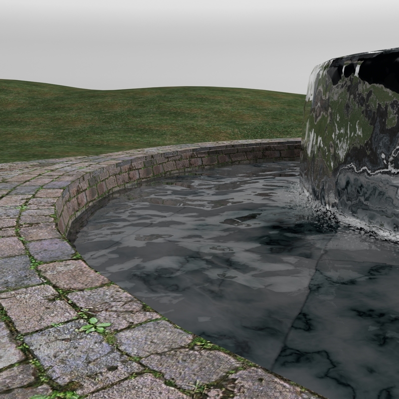 3d realistic water fountain animation model