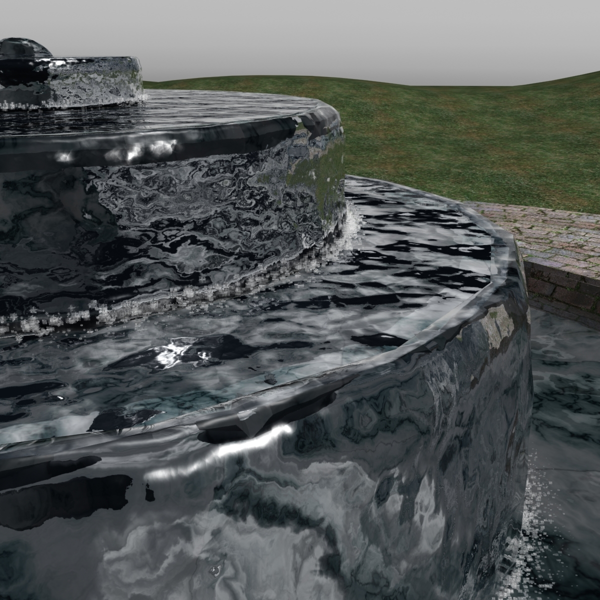 3d realistic water fountain animation model