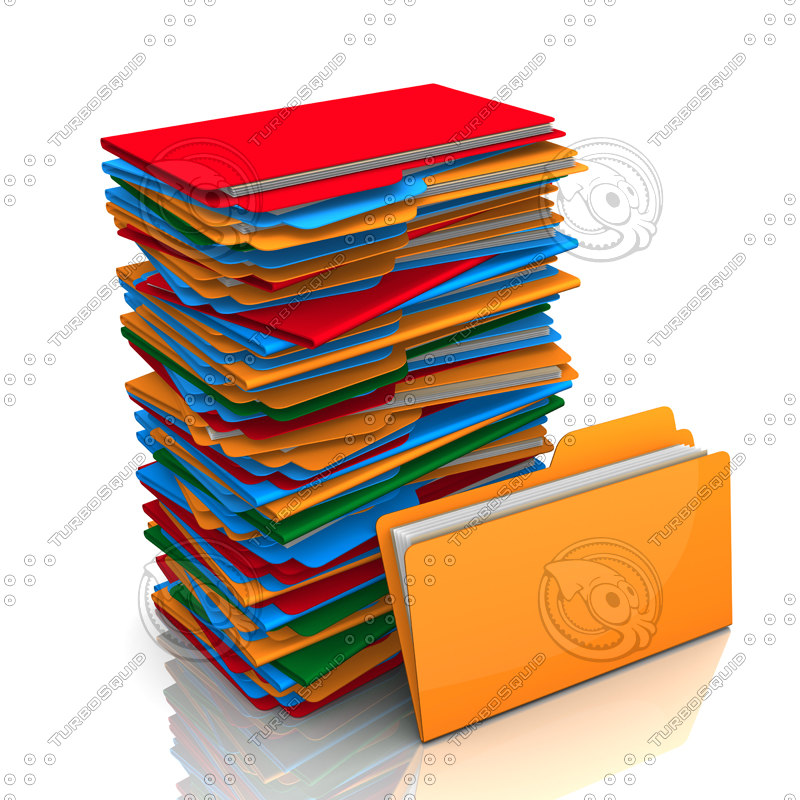 stack folders 3d model
