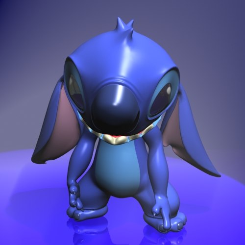 stitch character toon rigged 3d max